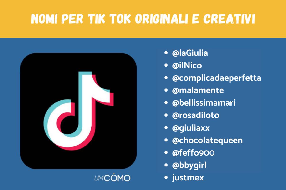 NOMI per TIK TOK originali e creativi - L'elenco più ORIGINALE